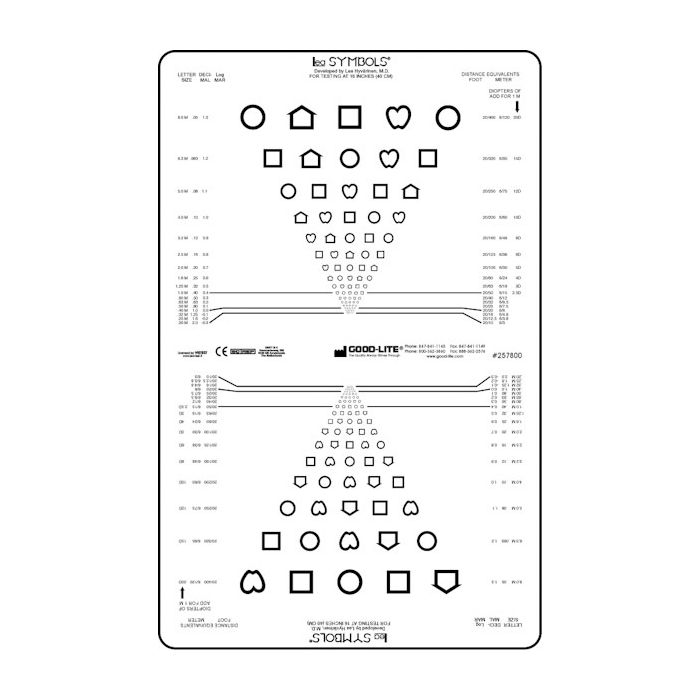 LEA Symbols® Near Vision Chart for Illuminated Cabinets