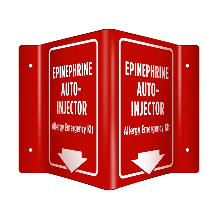 3D Epinephrine/Allergy Emergency Kit Sign