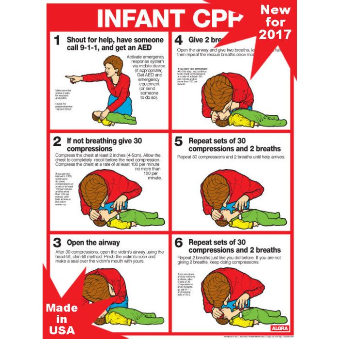 Infant CPR Chart, Laminated 18" x 24"