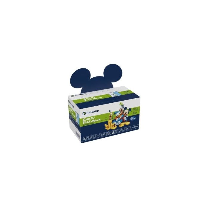 Halyard Pediatric Face Mask, Disney w/Elastic Earloops,75/Bx