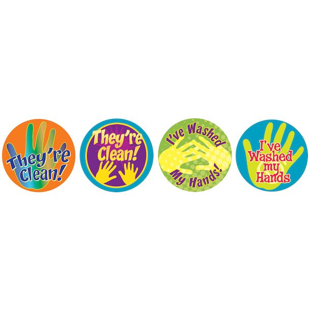 Hand Washing Stickers, 4 Designs, 200/Roll
