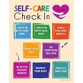 Self-Care Check In Poster, 17" x 22", Laminated